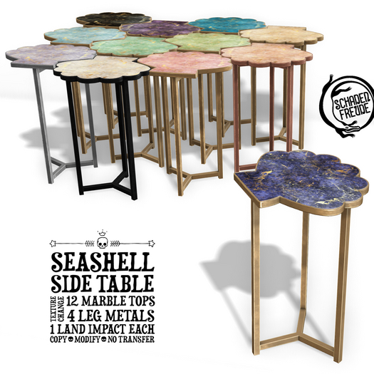 Second Life Marketplace - Schadenfreude Seashell Side Table